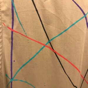 Vintage | Dresses | Nwt Vintage Jumper Dress Splatter Paint Khaki Blue ...